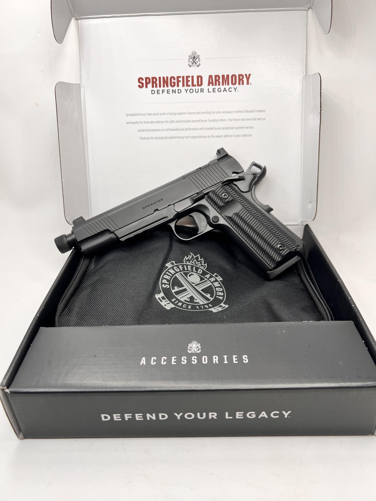 New SPRINGFIELD ARMORY 1911 OPERATOR™ 5″ RAILED AOS THREADED HANDGUN ...